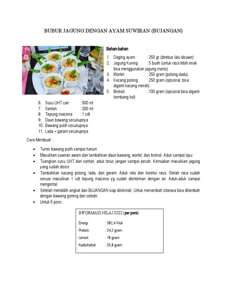 Menu Lomba PMT Jambore | PDF