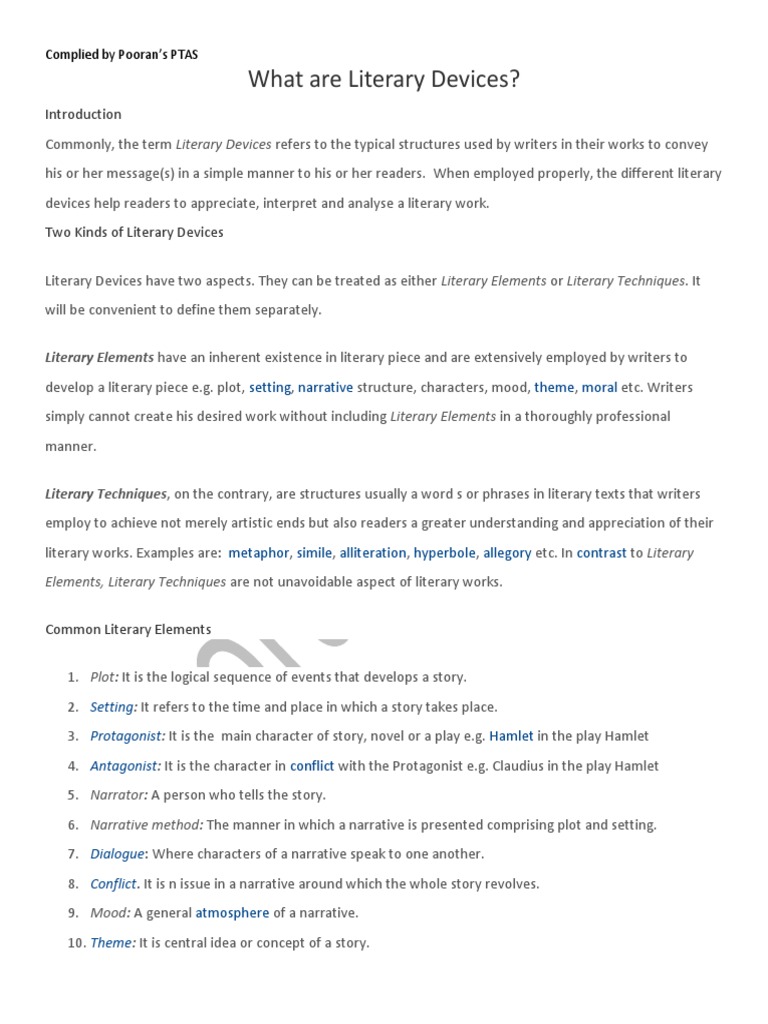 What Are Literary Devices | PDF | Poetry | Narrative