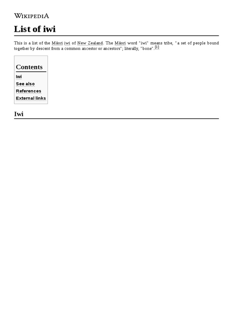 List of Iwi | PDF | Māori | Indigenous Peoples Of Polynesia