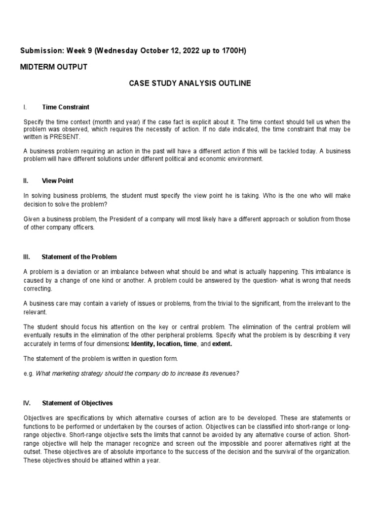 Case Study Analysis Template | PDF | Swot Analysis | Cognition