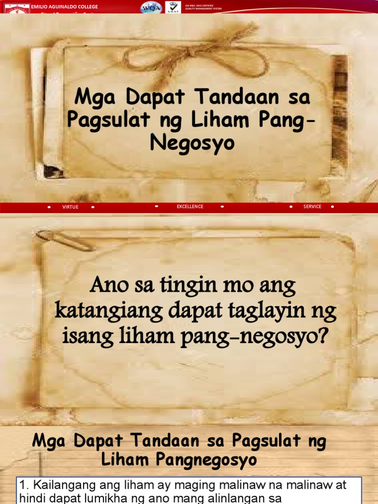 W6-Mga Dapat Tandaan Sa Pagsulat NG Liham Pangnegosyo | PDF