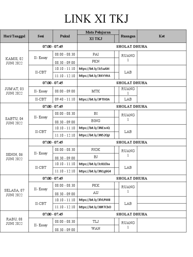 Link Xi TKJ Uas Genap | PDF