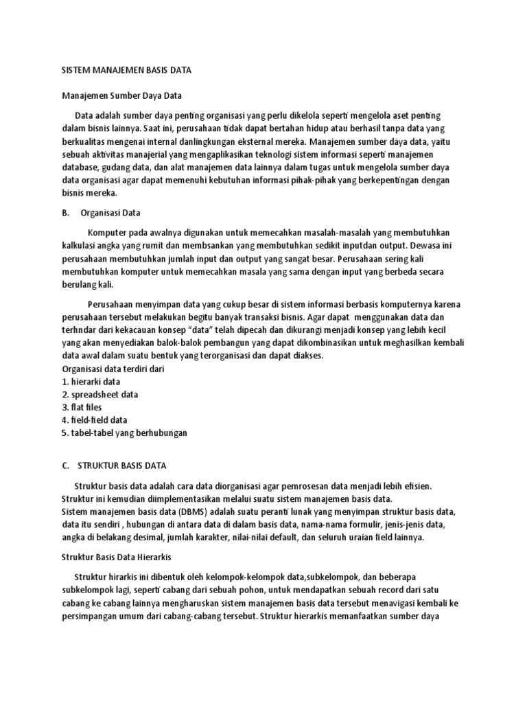 Struktur dan Manajemen Basis Data | PDF