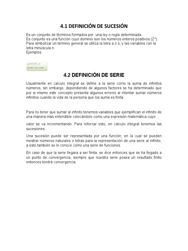 Definición de Sucesión en Cálculo Integral | PDF