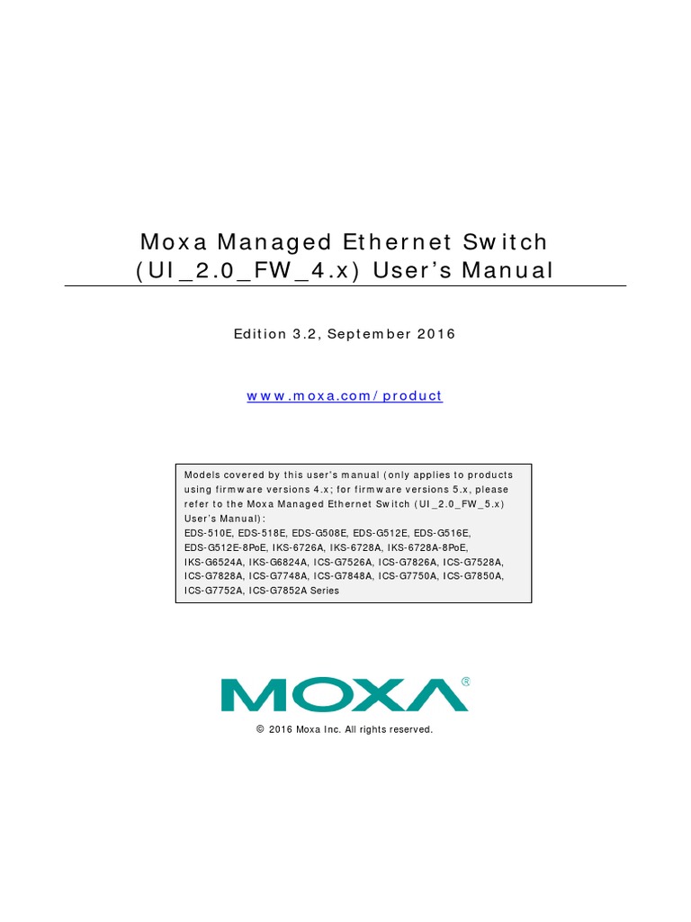 Moxa - EDS-510E - EDS-518E Manual PDF | PDF | Ip Address | I Pv6