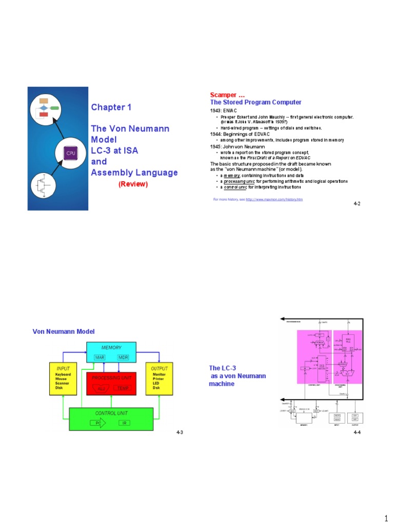 Ch01 - Von Neumann Model - LC-3 at ISA - Assembly Lan - Review | PDF | Assembly Language | Input ...