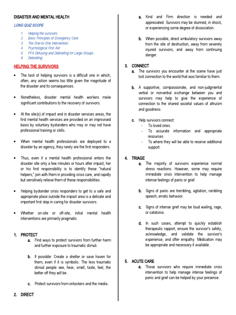 DMH Long Quiz Reviewer | PDF | Psychological Trauma | Substance Abuse