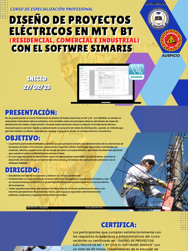 BROCHURE Diseño de Proyectos Eléctricos en MT y BT Con El Softwre ...