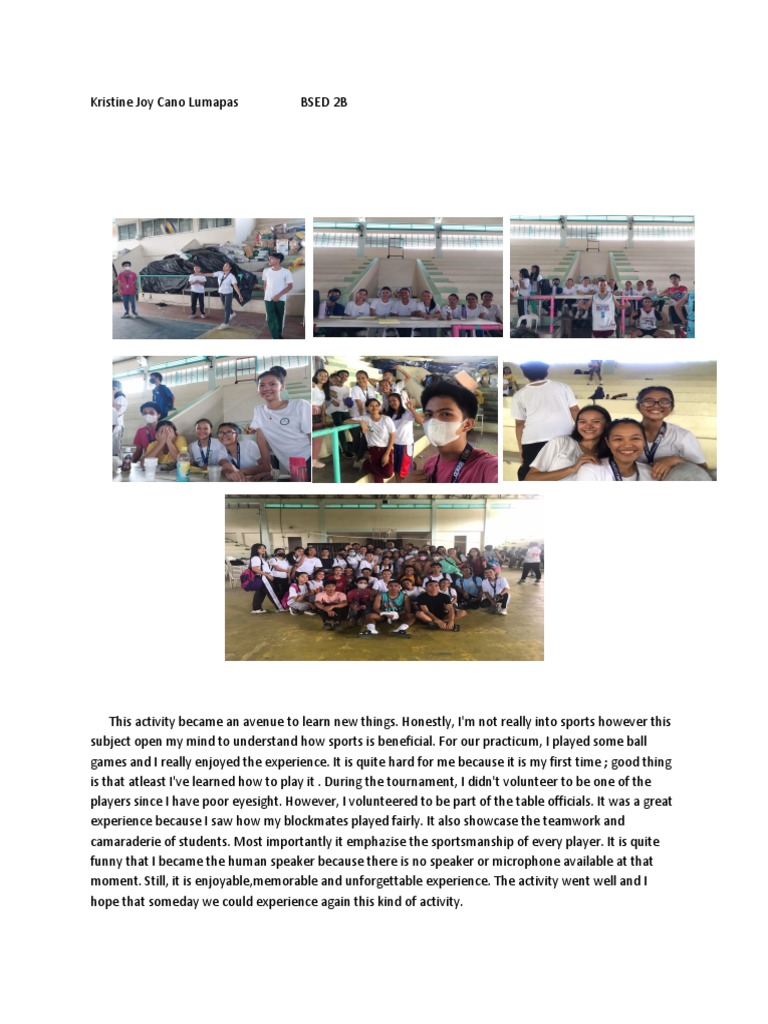 Reflections on Sports Experience | PDF