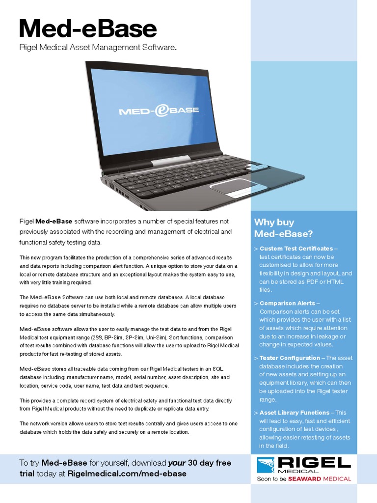 Med Ebase Datasheet v1 PDF 5fa2d59ae2a9e | PDF | Databases | Microsoft Sql Server
