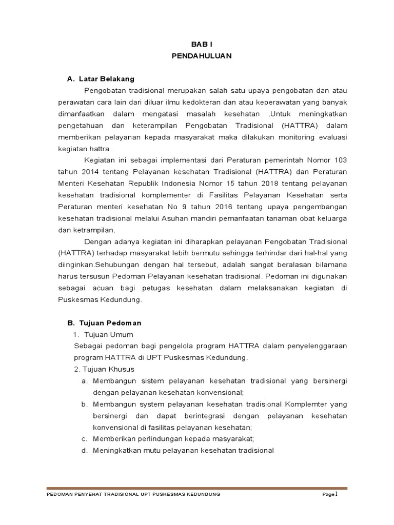 Pedoman Hattra Puskesmas | PDF | Kesehatan Holistik