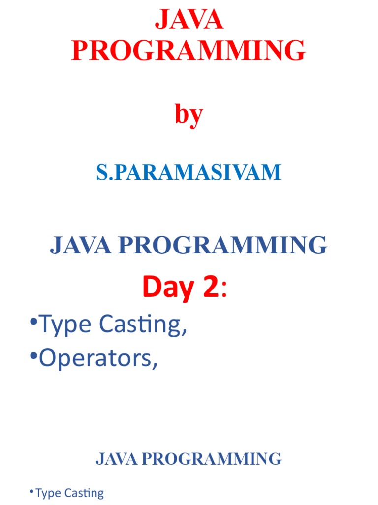 Java - Day2 | Download Free PDF | Mathematics | Computer Programming