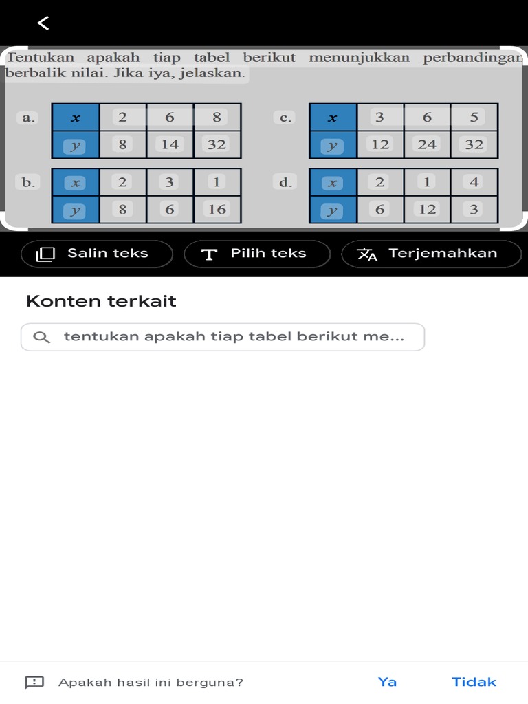 Tabel Perbandingan Senilai Dan Perbandingan Berbalik Nilai - Google ...