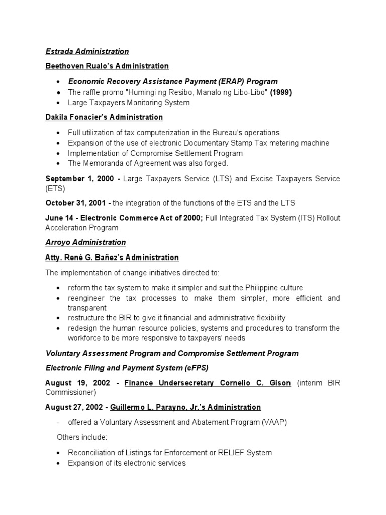 Group 4 - Evolution of Taxation in The Philippines Estrada Arroyo PNOY ...