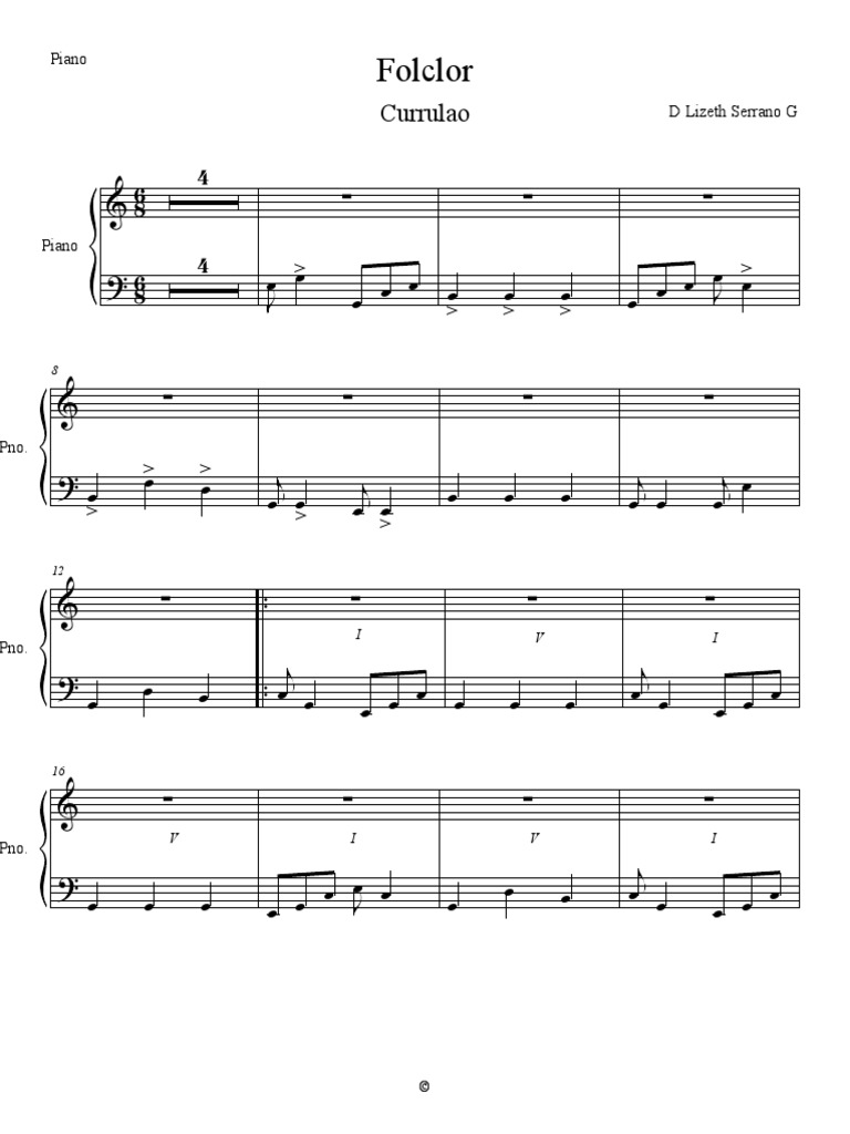 Currulao - Piano | PDF