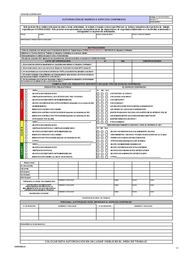 PETAR Espacios Confinados Detallado | PDF PETAR Espacios Confinados Detallado | PDF