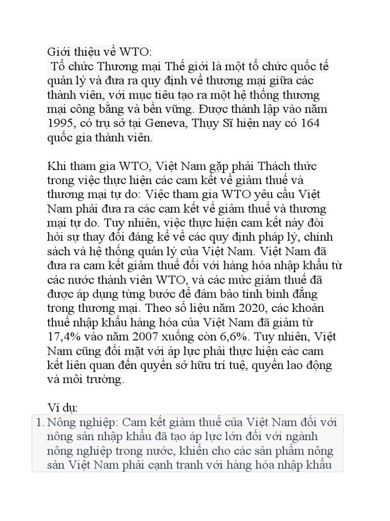 Giới thiệu về WTO | PDF