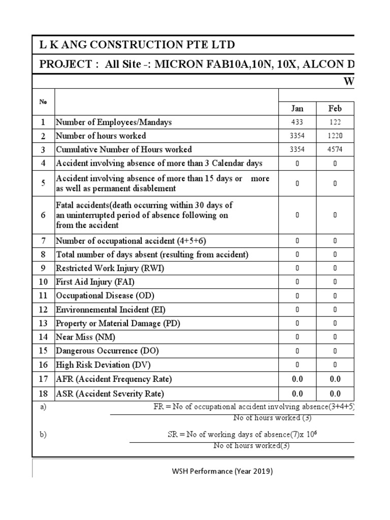 WSH Performance Overview 2019 | PDF | Occupational Safety And Health ...