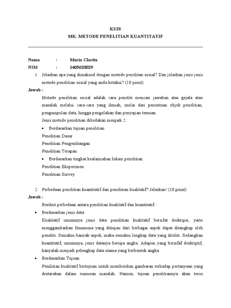 Maria Clarita - 1405620029 - Kuis Fix | PDF