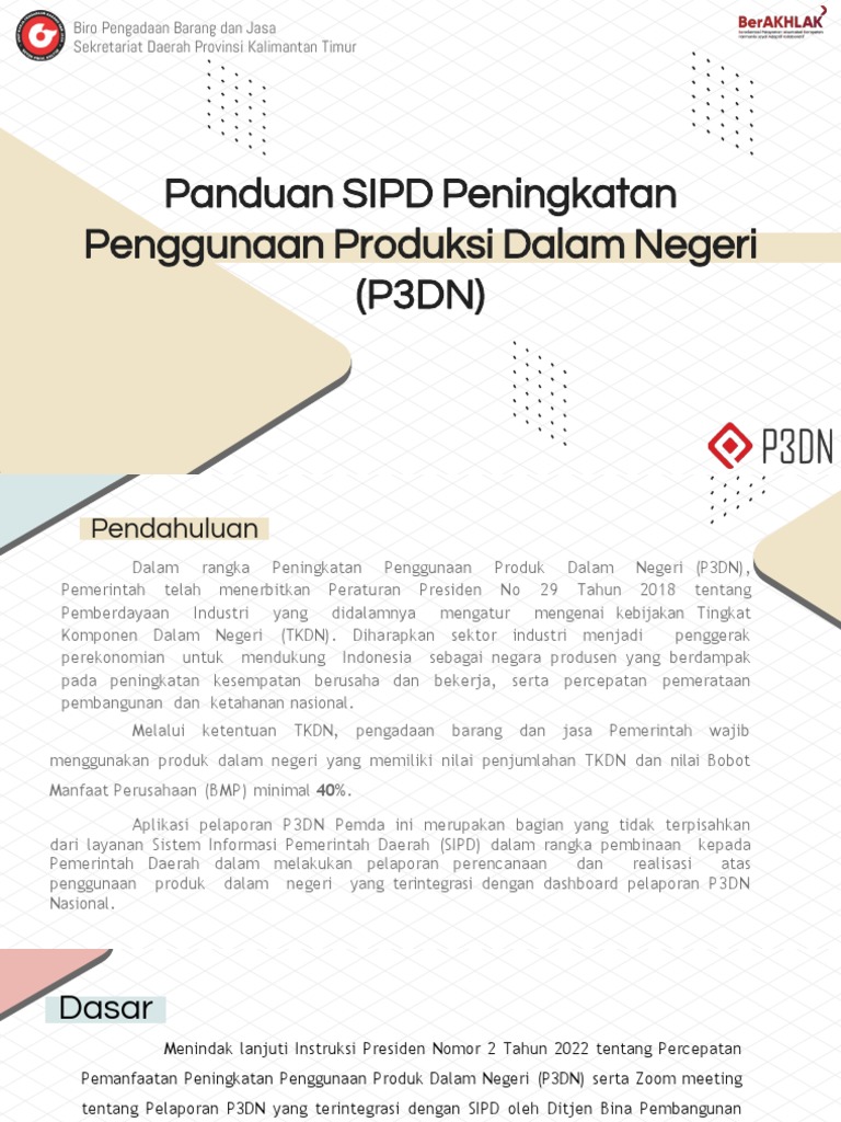 PPT PANDUAN SIPD P3DN | PDF