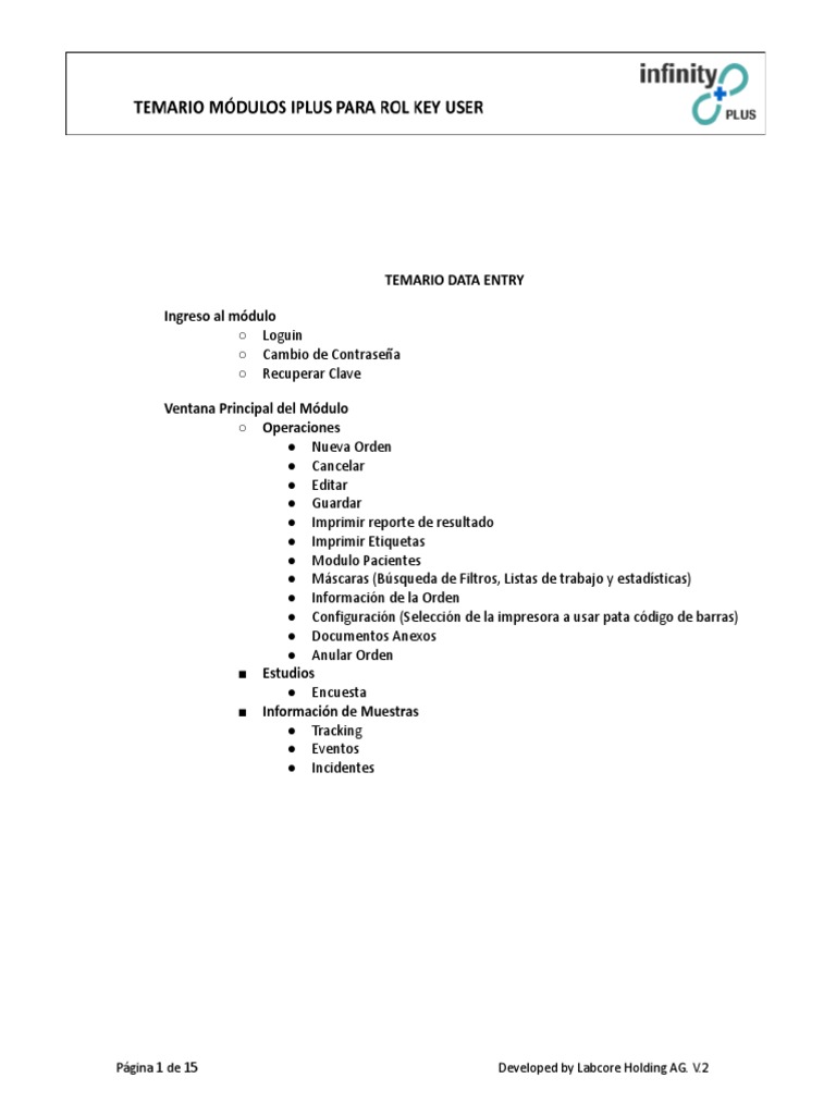 Temario Módulos Iplus - Usuario Key User | PDF | Informática