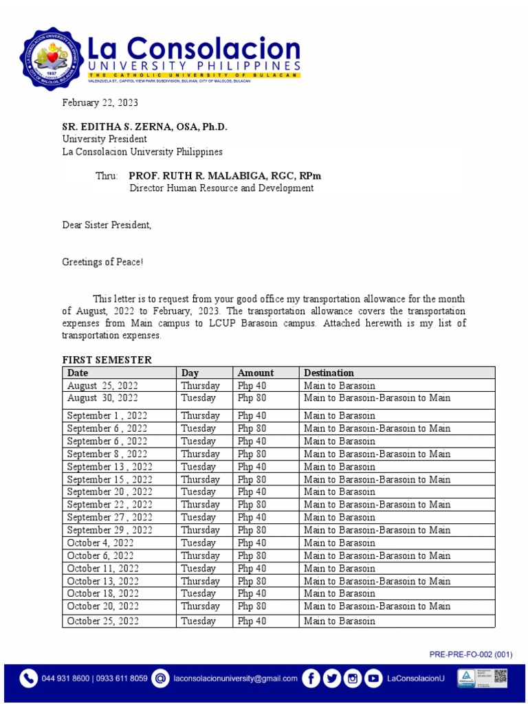 TRANSPO NEW ALLOW Format | PDF