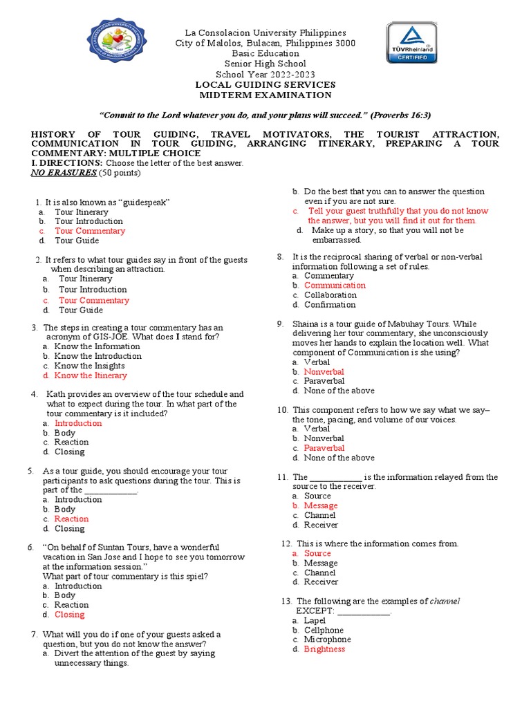 Lgs Midterm 1st Sem 2022 2023 | PDF | Tourism | Nonverbal Communication