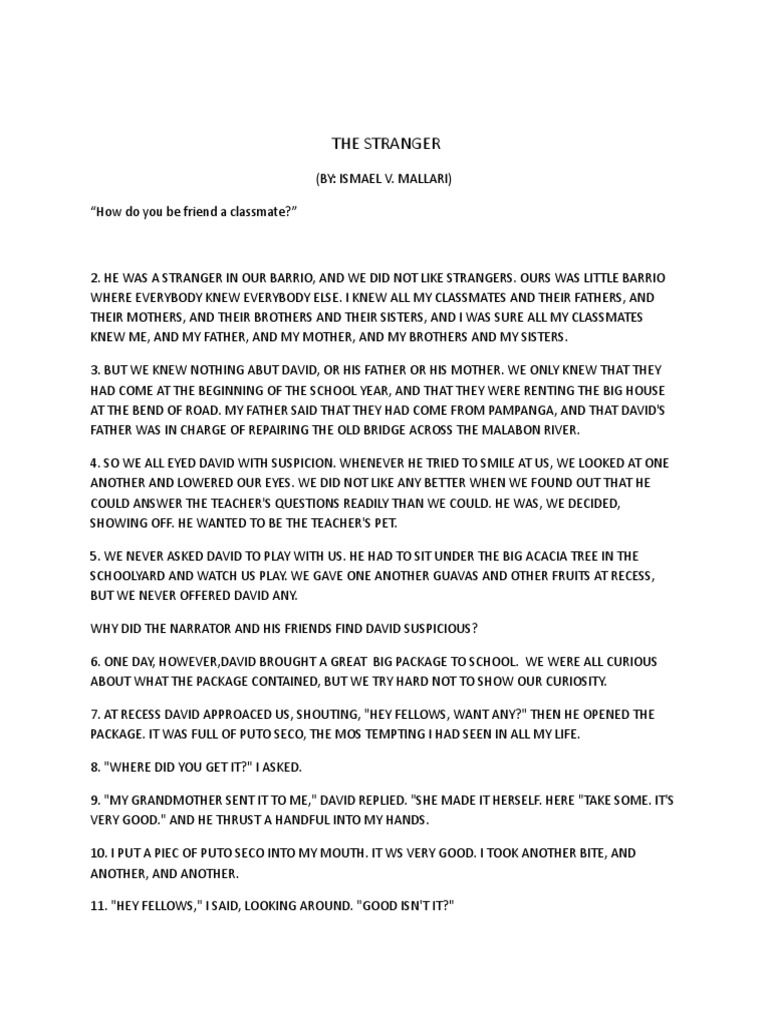 The Stranger | PDF | Swimming