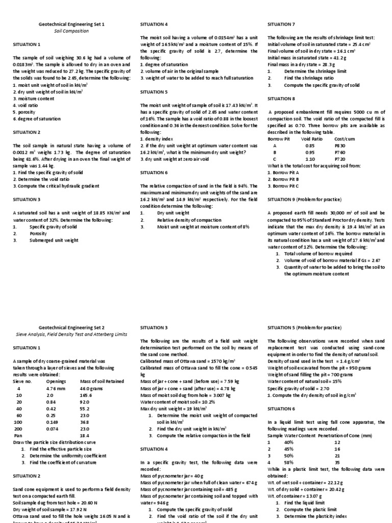 GEO 1 Problems PDF | PDF | Density | Physical Sciences