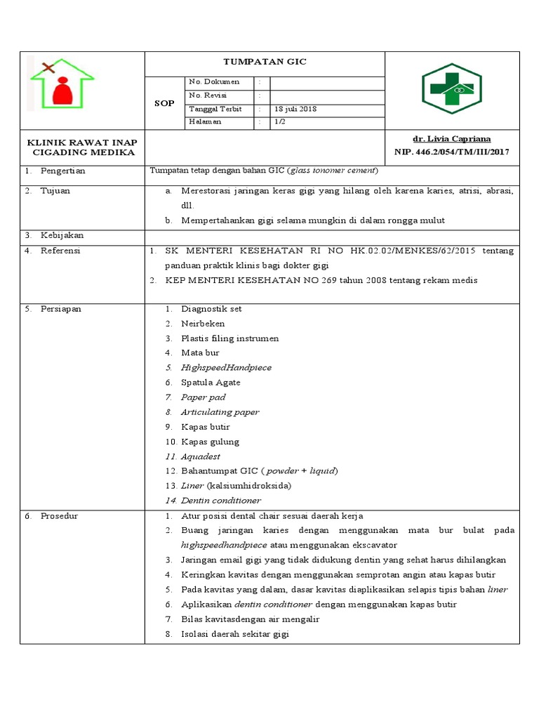 Sop Tambal Gic | PDF | Sains & Matematika