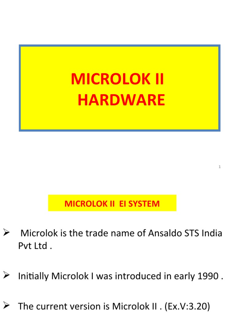Microlok II Interlocking System Overview | PDF | Electrical Connector ...