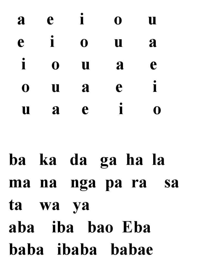 A e I o U Reading Exercises | PDF
