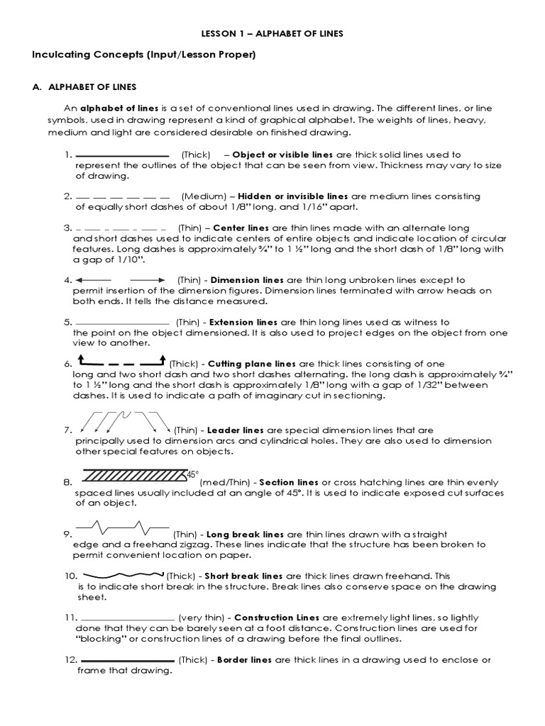 Understanding the Alphabet of Lines | PDF | Drawing