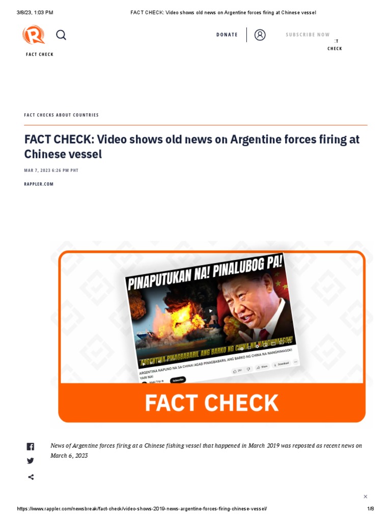 FACT CHECK - Video Shows Old News On Argentine Forces Firing at Chinese Vessel | PDF | News ...