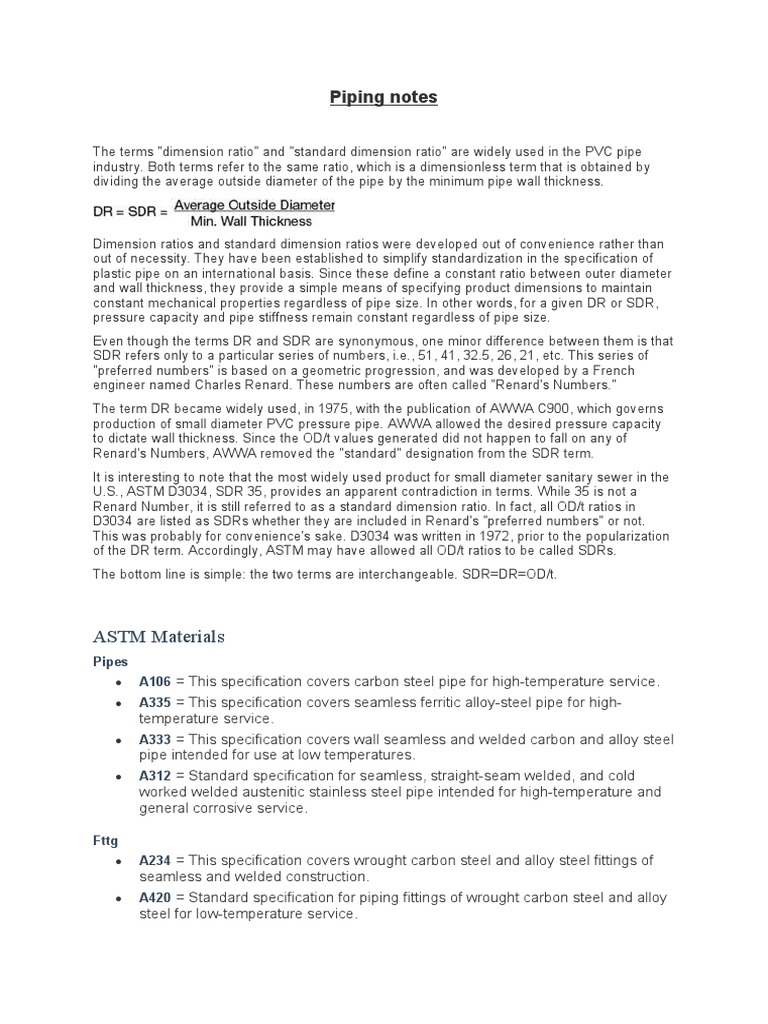 Piping Notes | PDF | Steel | Stainless Steel