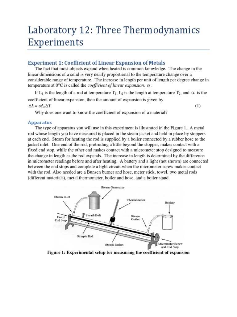 Lab 12 Thermodynamics | Download Free PDF | Thermal Expansion ...