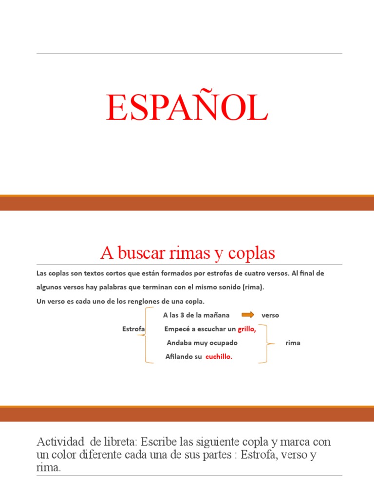 Lunes 12 de Octubre. A buscar rimas y coplas.pptx | PDF