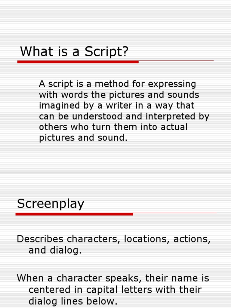 Parts Of A Script | Pdf