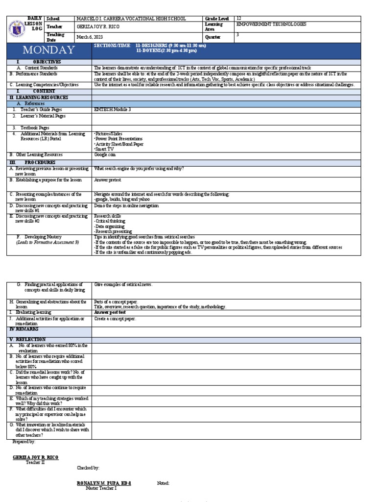 DLL-EMTECH-M3 (CONCEPT PAPER) | PDF | Educational Technology | Learning
