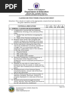 Classroom Structuring Monitoring Sheet | PDF | Classroom
