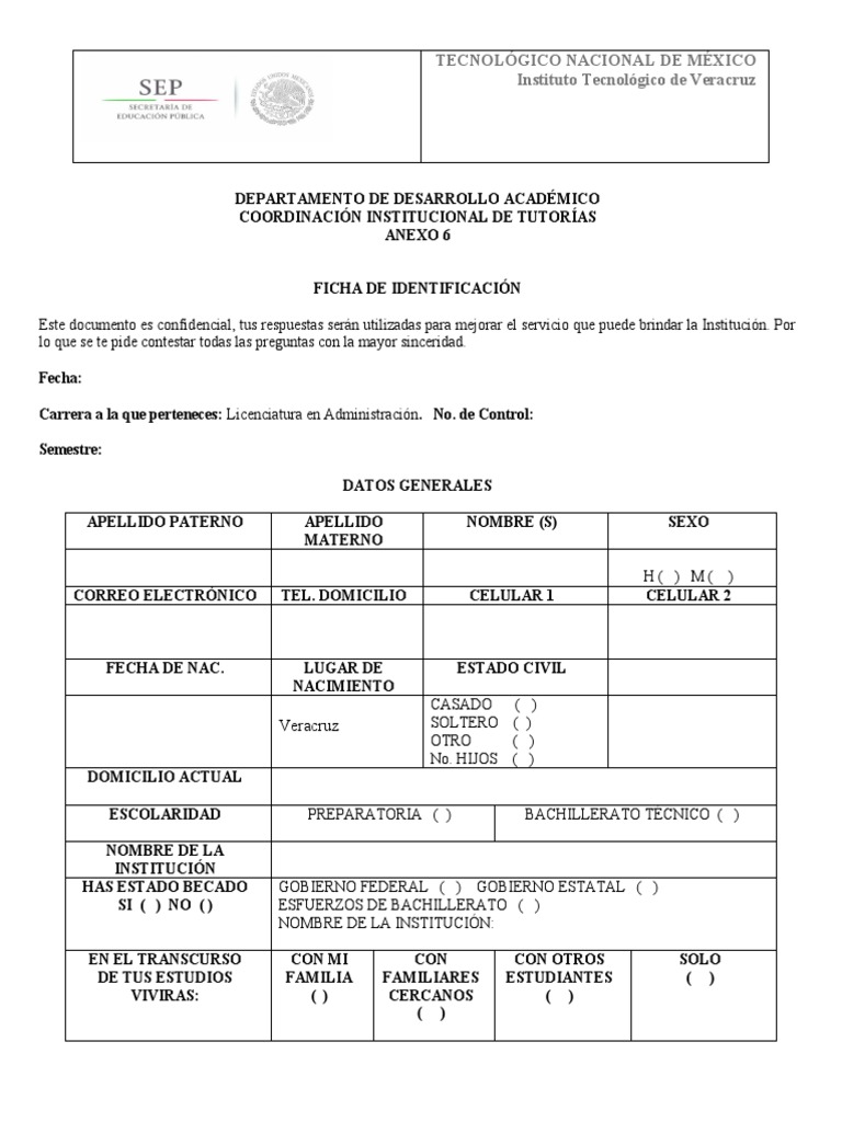 Anexo 6 Ficha de Identificacion | PDF