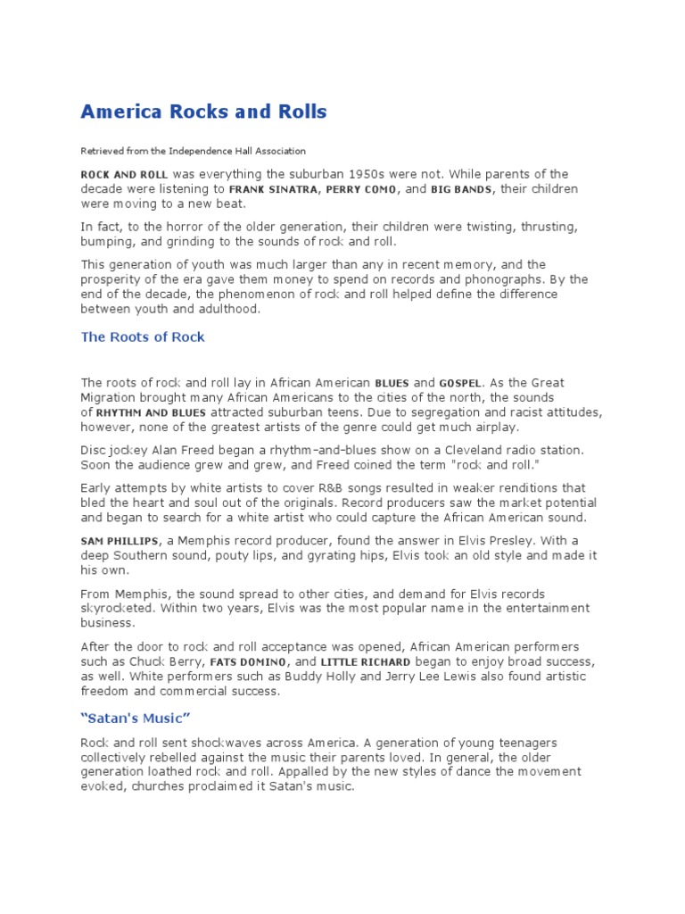 Rock and Roll and 1950s Culture | PDF | Rock And Roll | Rhythm And Blues