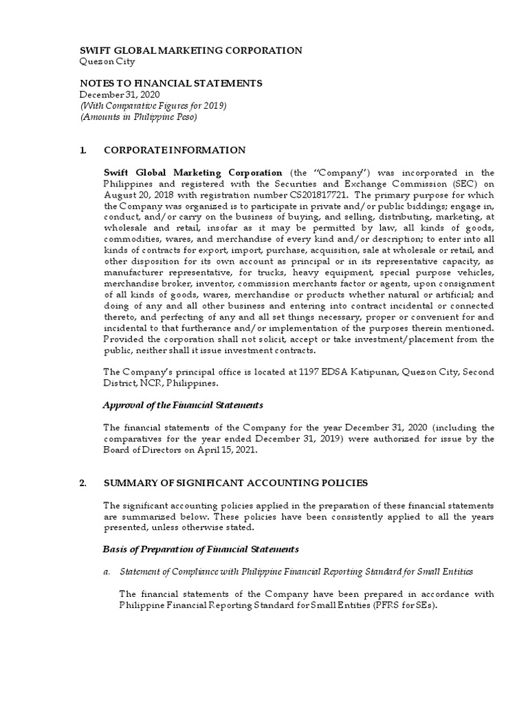 SWIFT Notes To Financial Statements | PDF | Taxes | Deferred Tax