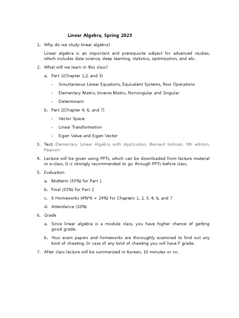 Linear Algebra | PDF