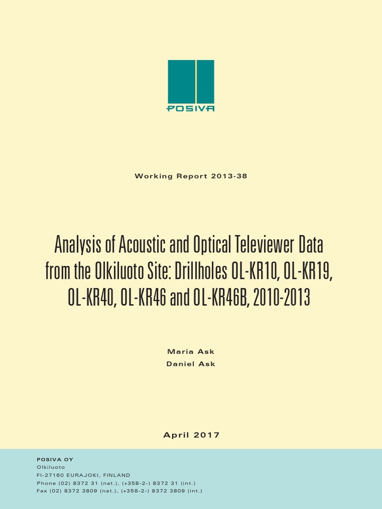 Geotechnics - Analysis Acoustic Televiewer Result WR - 2013-38 (Report ...