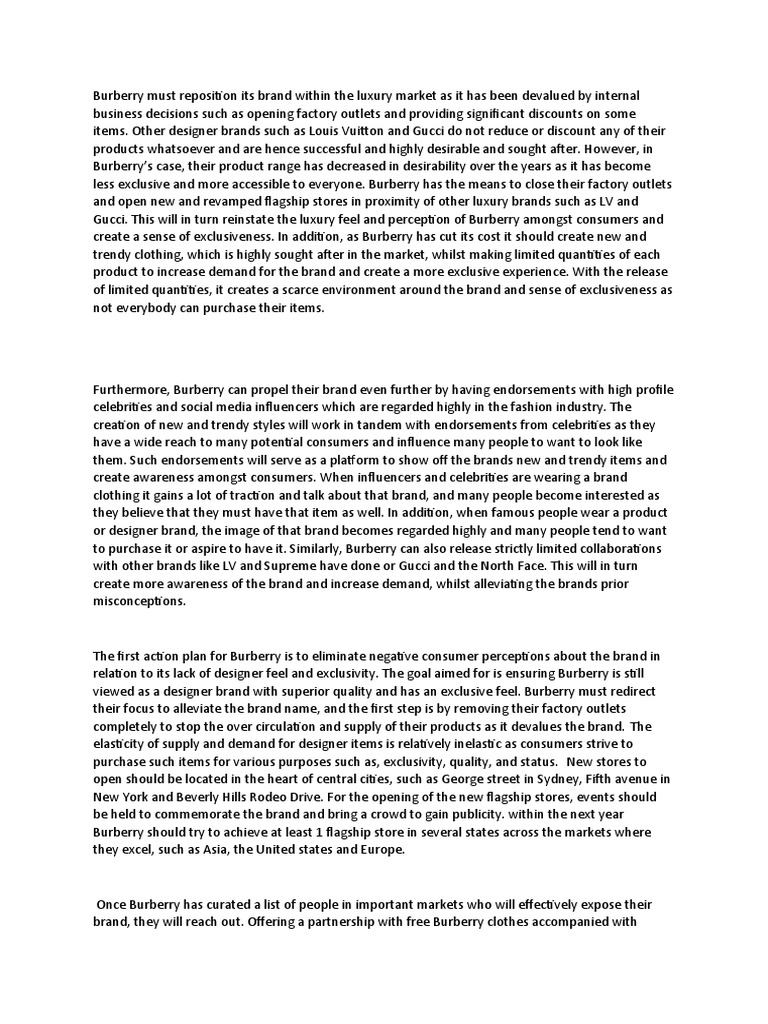 Burberry Presentation Pdf Brand Luxury Goods