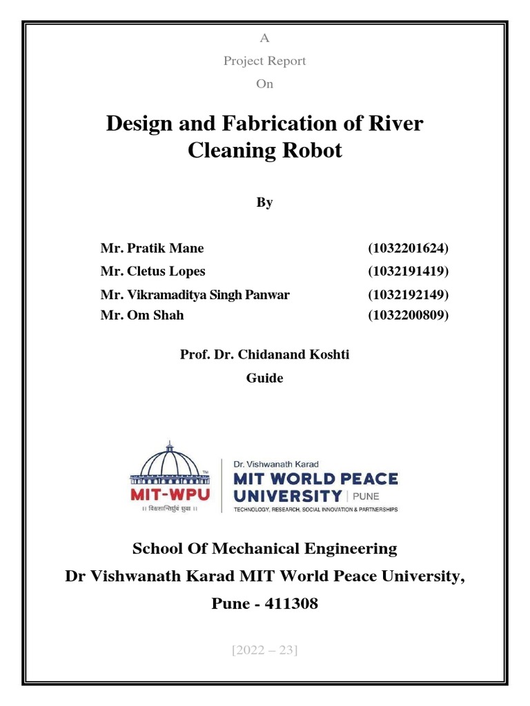 Design and Fabrication of River Cleaning Robot Recover | PDF | Buoyancy ...