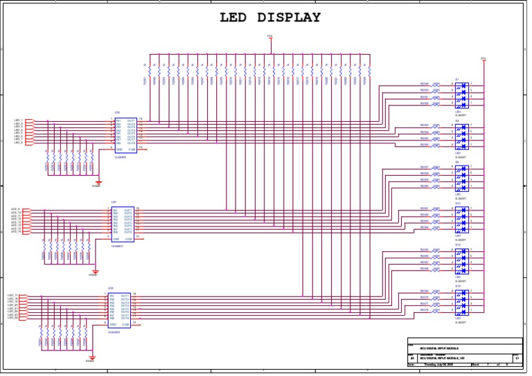 Circuit Schematic for a 7-Segment LED Display with Resistors to Limit Current | PDF