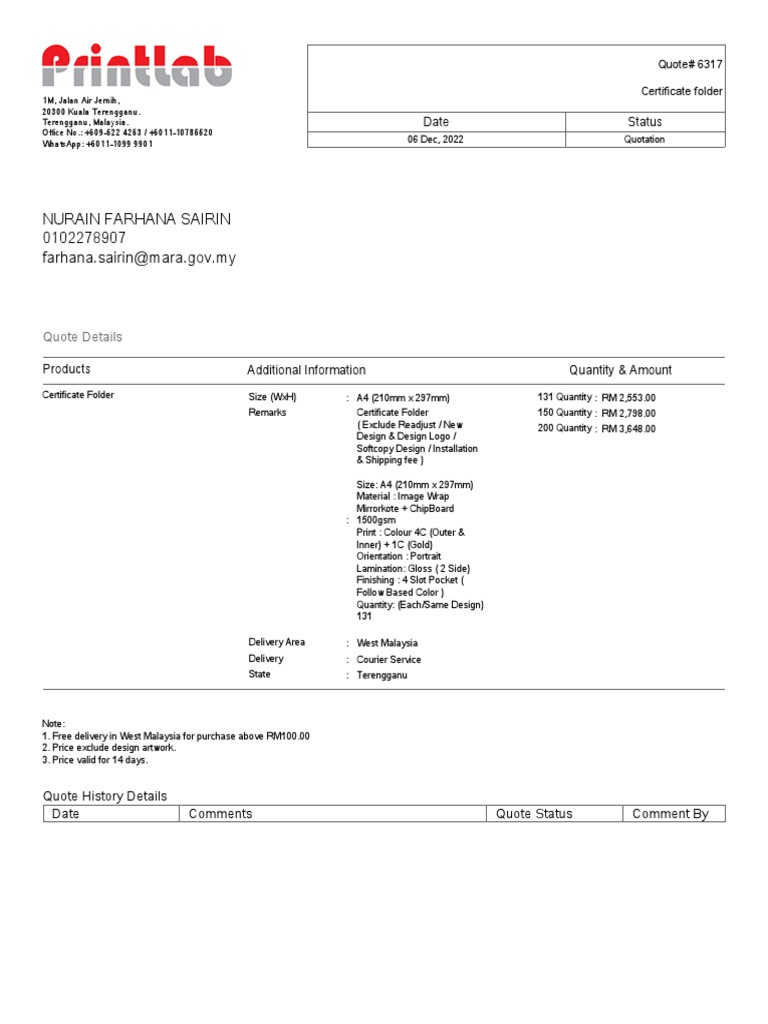 Quote A4 Document Holder PDF | PDF