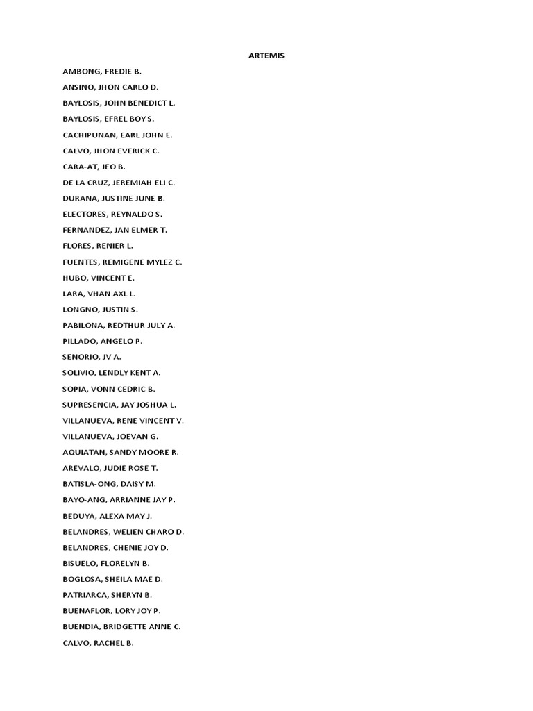 Artemis Word | PDF
